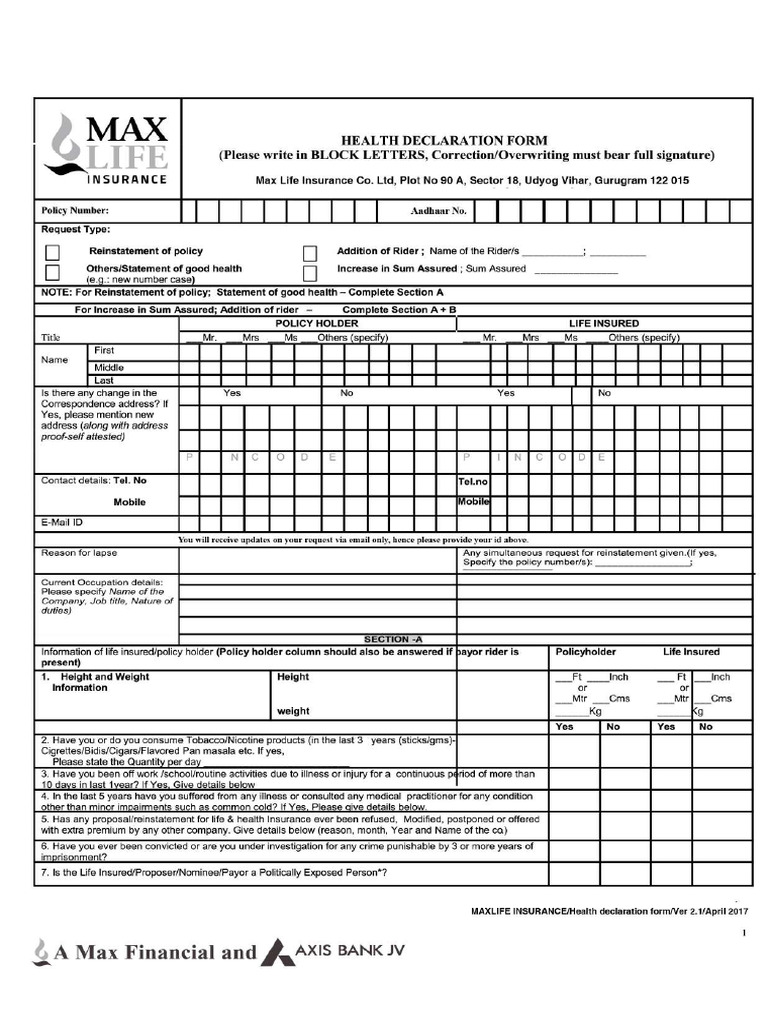 health-declaration-form | PDF