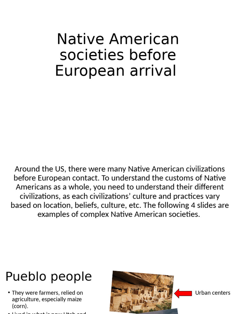 Native Americans Before European Contact | PDF | Native Americans In ...