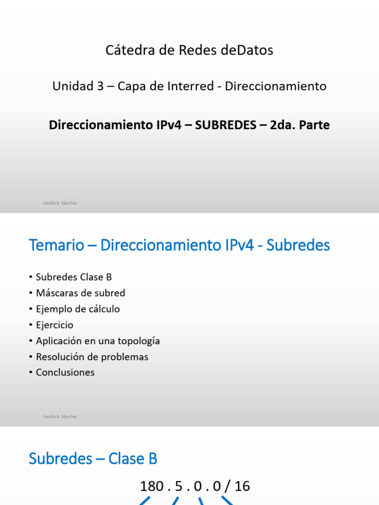 RIN - Unidad 3 - IPv4 - SUBREDES - Parte 2 | PDF | Dirección IP | Estándares de internet