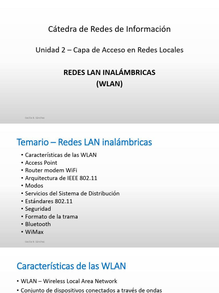 RIN - Unidad 2 - WLAN | PDF | Ieee 802.11 | Punto de acceso inalámbrico