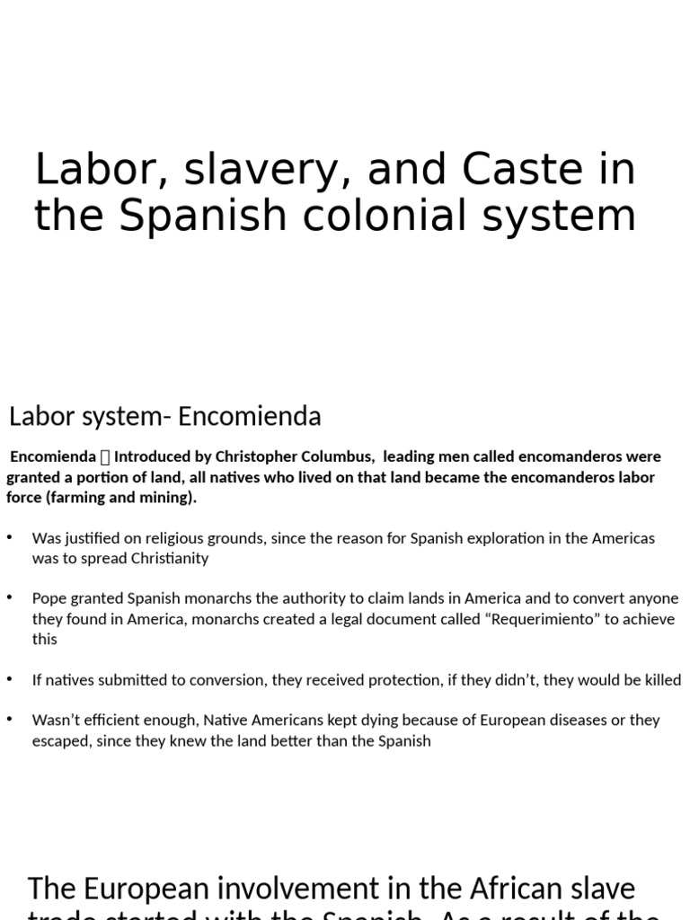 Labor Slavery and Caste in The Spanish Colonial System | PDF | Spanish ...