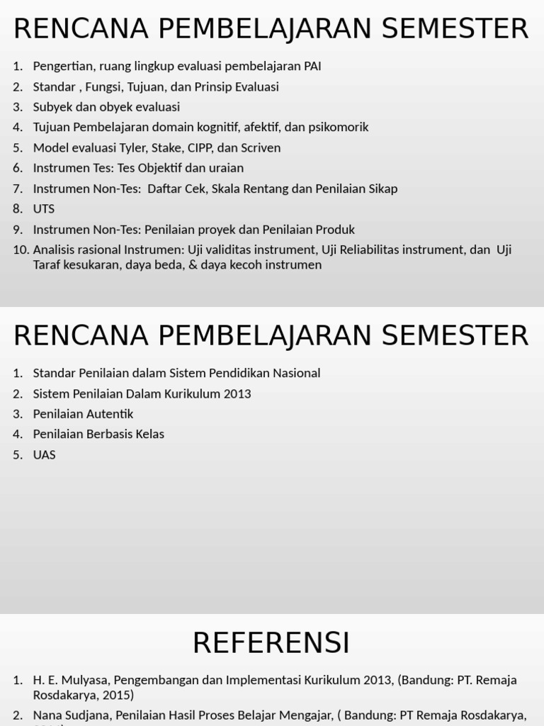 RPS Evaluasi Pembelajaran | PDF