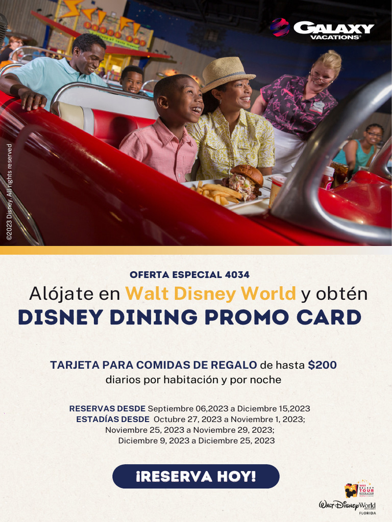 Promo Disney Dining Promo Card | PDF | La compañía Walt Disney ...
