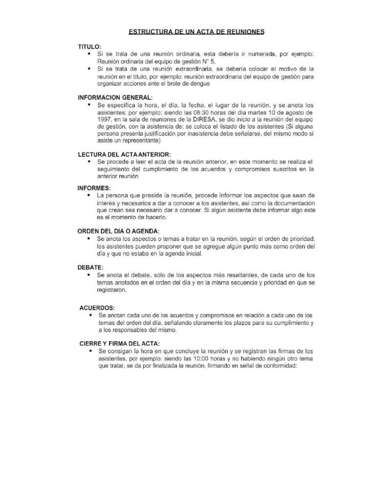 Ejemplo de Acta | PDF