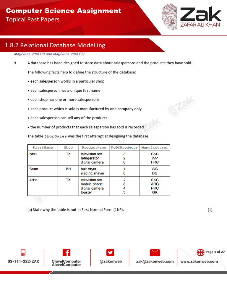 1.8.2 Relational Modeling NEW | PDF | Relational Model | Relational Database