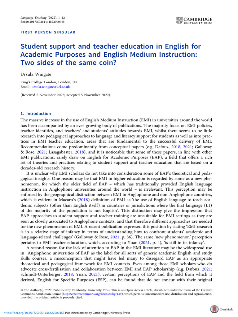 Student Support and Teacher Education in English F | PDF | Pedagogy ...