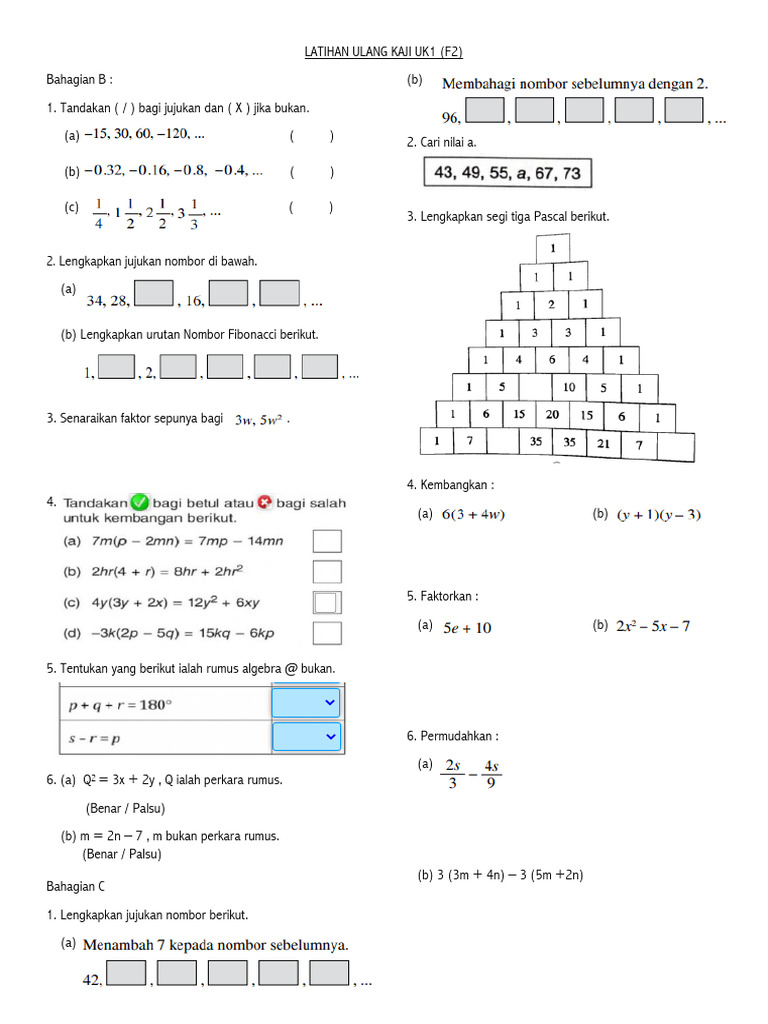 Latihan Ulang Kaji Uk1 | PDF