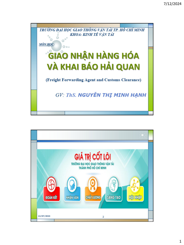 Chương 1 - Giới Thiệu Tổng Quan Về ĐL GNHH Và KBHQ - KTVT | PDF