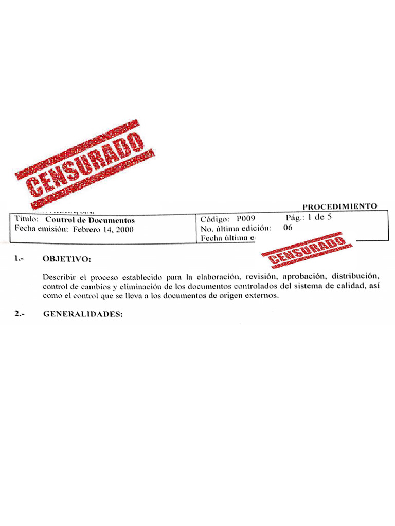 control de documentos ej | PDF