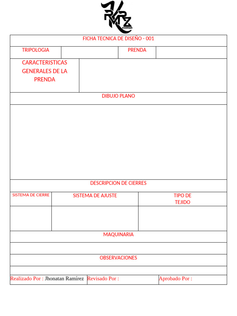 Ficha Tecnica - Formato | PDF