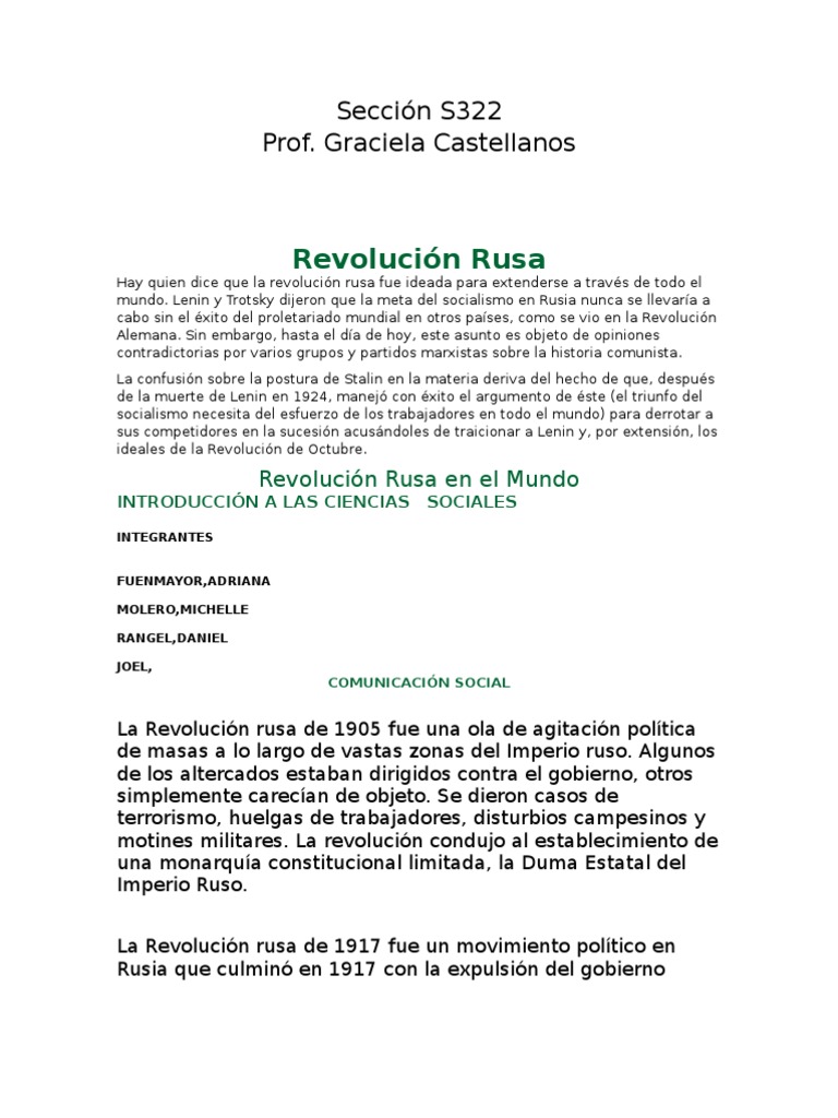 Triptico Sobre Revolución Rusa | PDF | revolución rusa | Imperio ruso