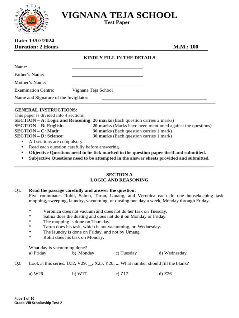 Common Quiz Question Paper | PDF | Memory | Recall (Memory)