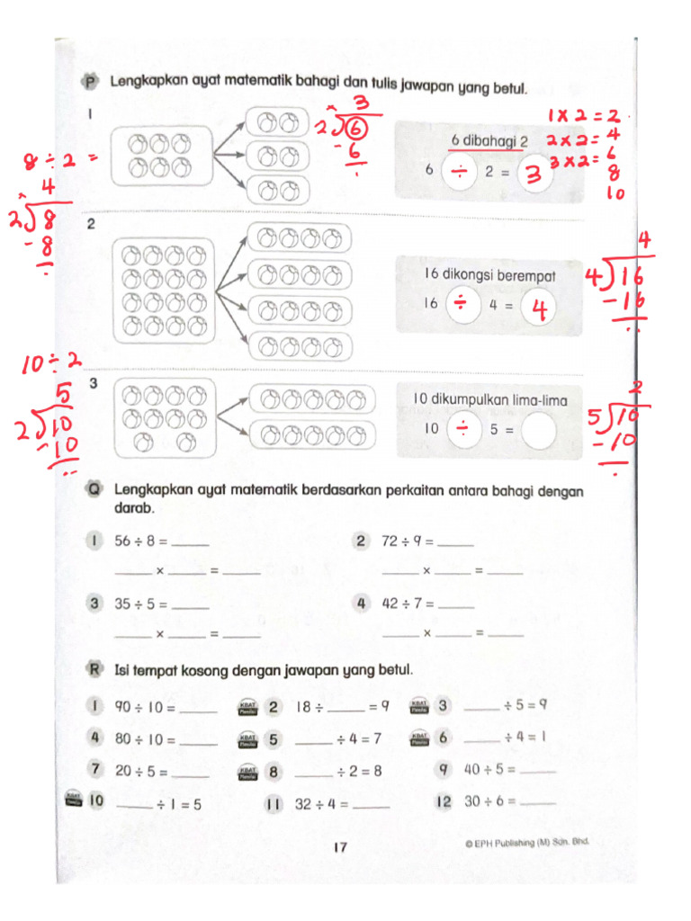 Lengkapkan Ayat Matematik Bahagi Dan Tulis Jawapan Yang Betul | PDF