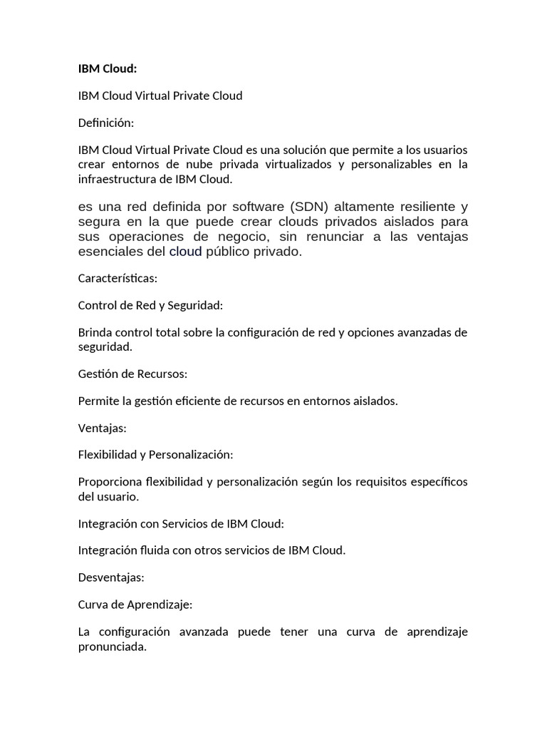 IBM Cloud | PDF | Tecnología