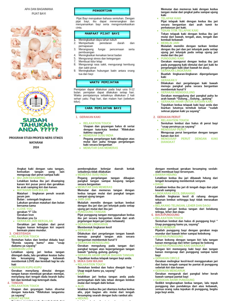 Leaflet Pijat Bayi | PDF