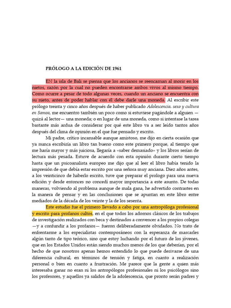 MEAD Adolescencia_sexo_y_cultura_en_Samoa | PDF | Antropología | Adolescencia
