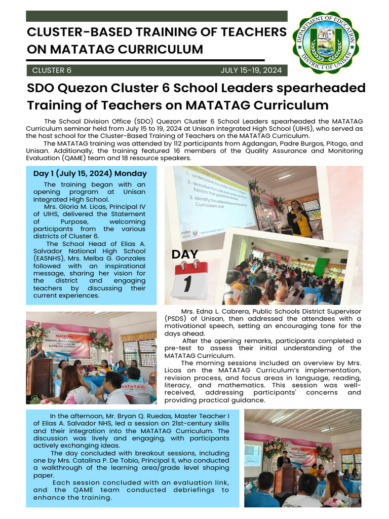 Narrative Report Matatag | PDF | Educational Assessment | Teachers