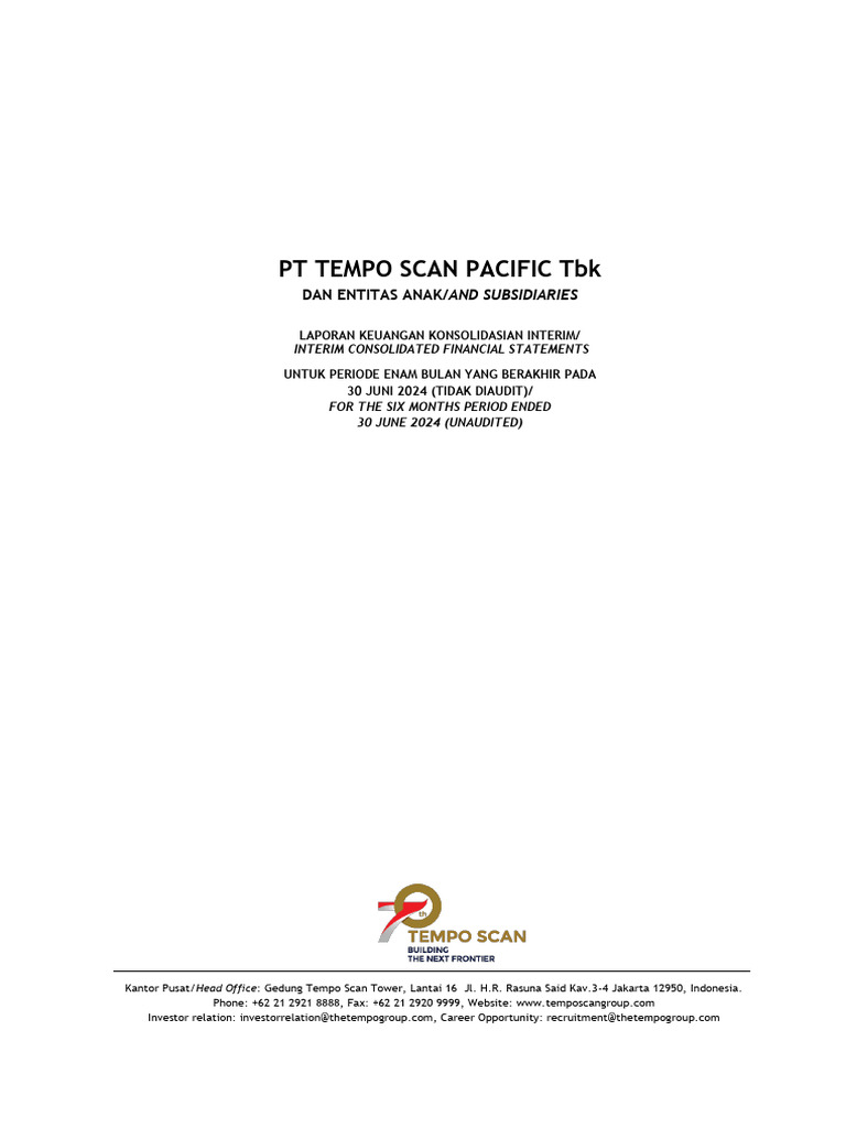 Laporan Keuangan TSPC SM1-24 | PDF | Dividen | Ekuitas (Keuangan)