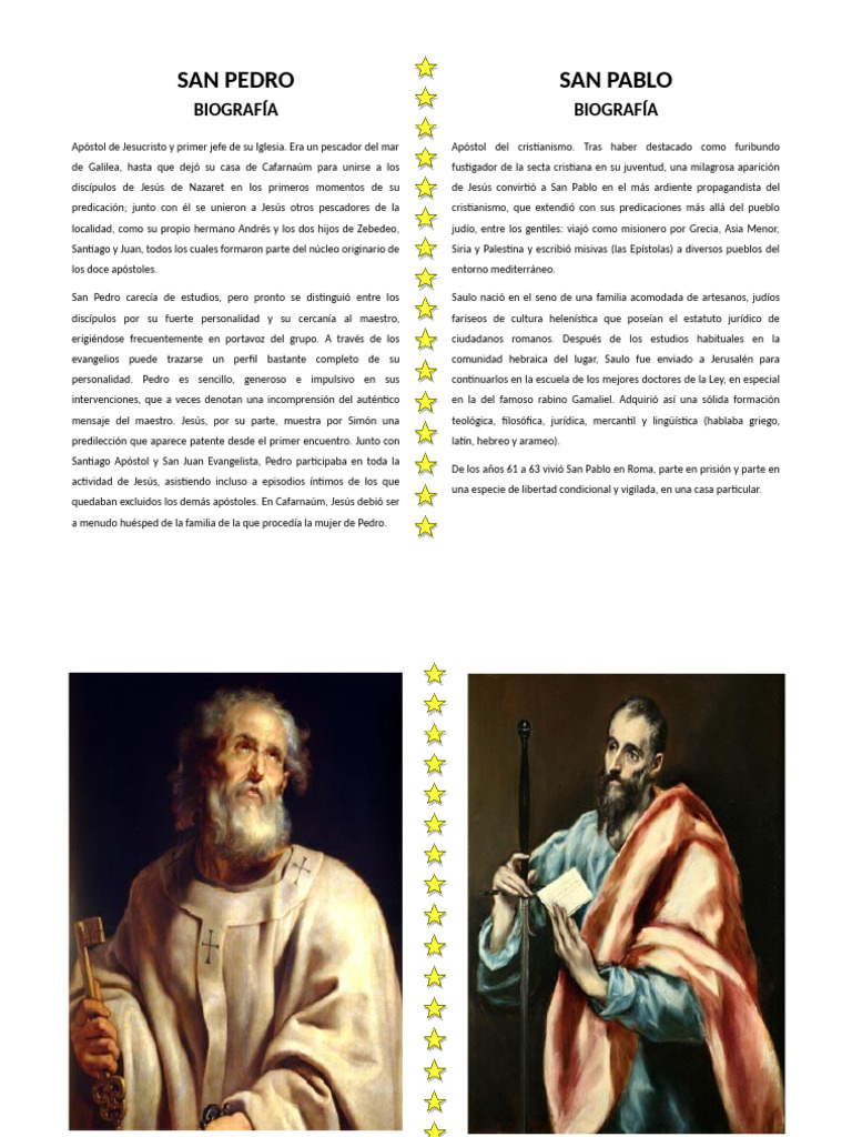 Biografías de San Pedro y San Pablo | PDF | Pablo el apóstol | Jesús