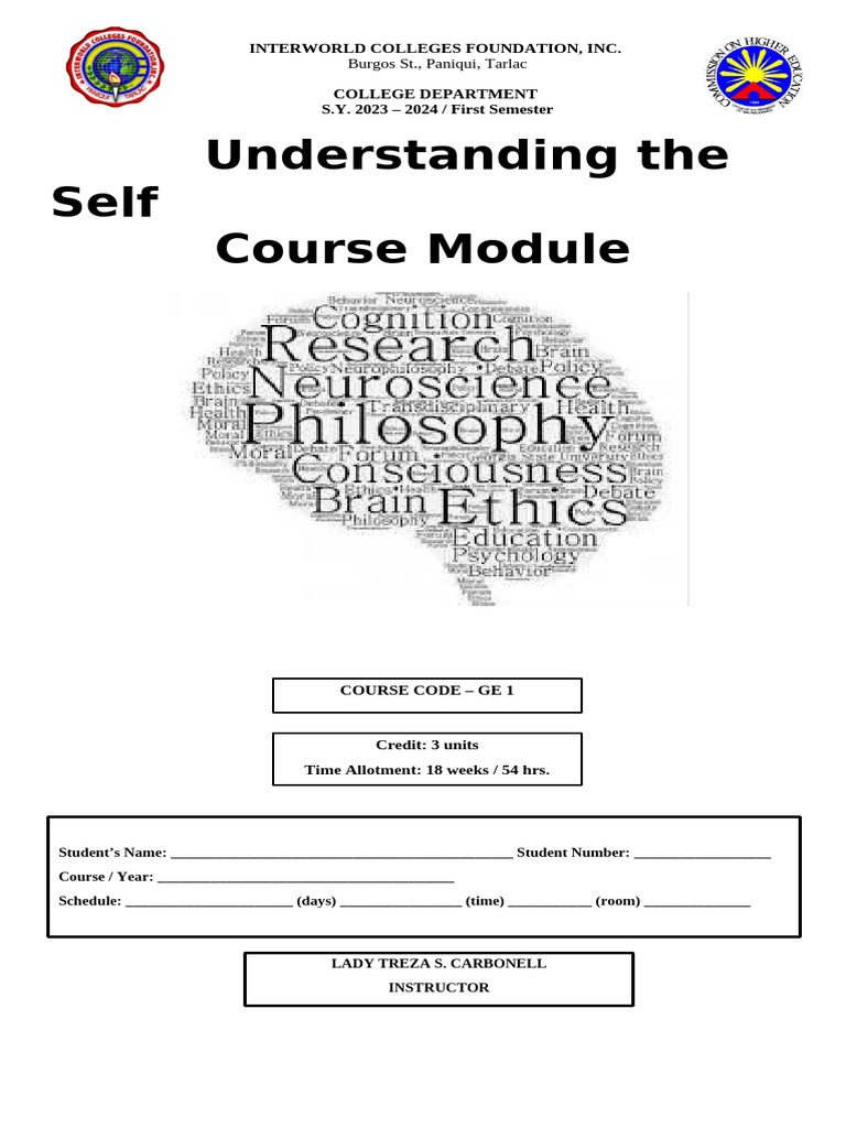 Understanding the Self Module Prelims | PDF | Id | Philosophy Of Self