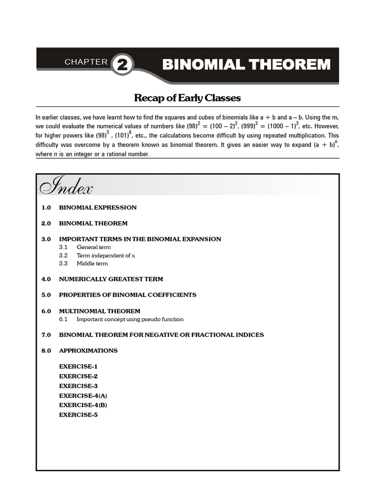 Binomial | PDF | Combinatorics | Algebra