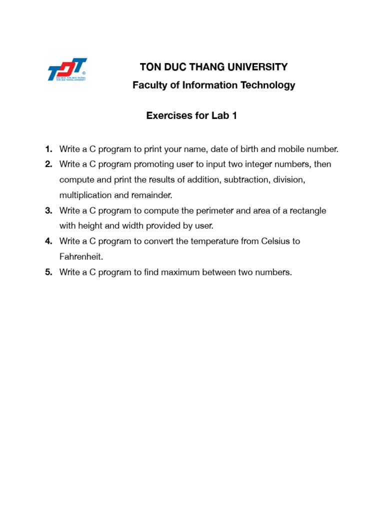 Exercises Lab1 | PDF | Career & Growth | Computers