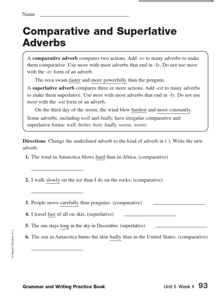 Comparative and Superlative Adverbs | PDF | Antarctica | Adverb