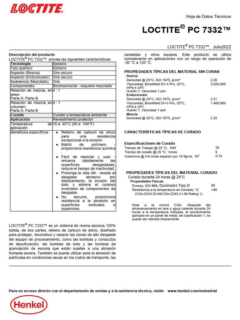 LOCTITE PC 7332 Es - MX | PDF | Abrasivo | Epoxy