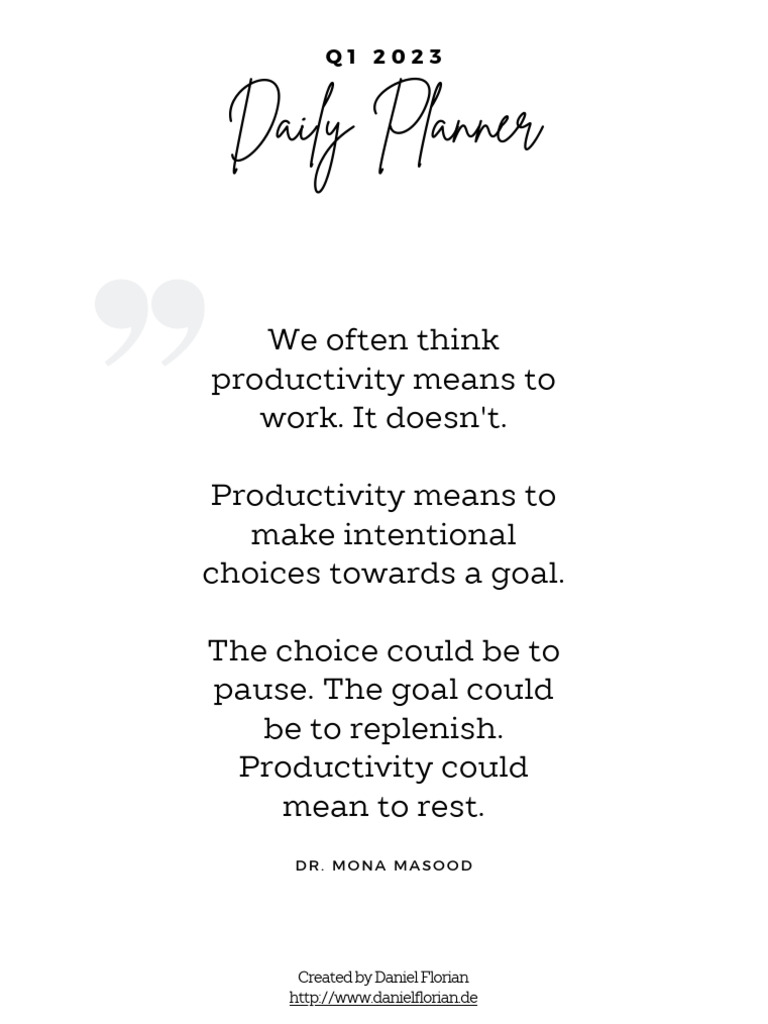 Remarkable2 Daily Planner Q1-2023 | PDF | Cognition