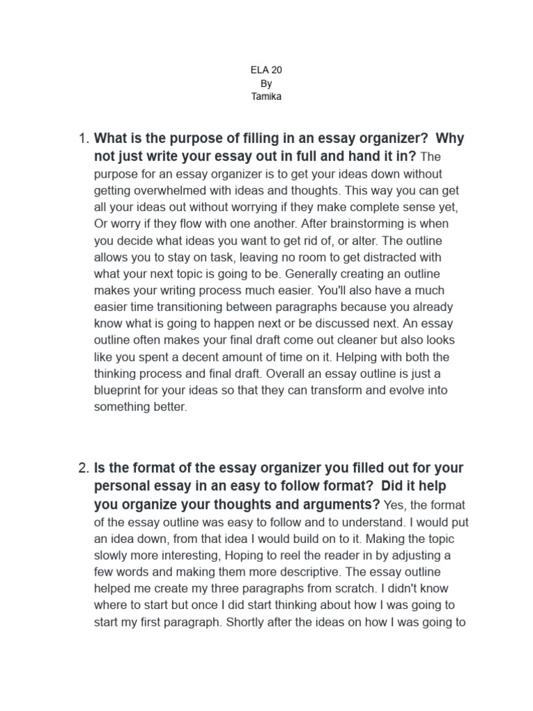 ElA 20 Questions | PDF | Essays | Thought