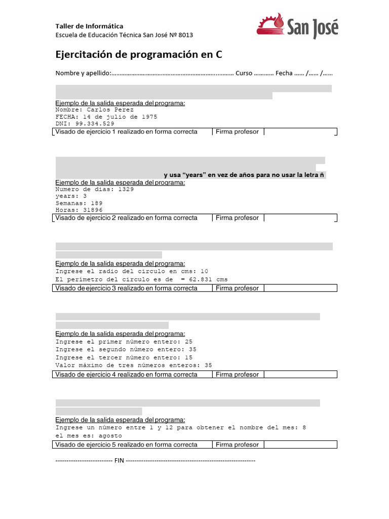 Ejercitacion Programacion En C Pdf