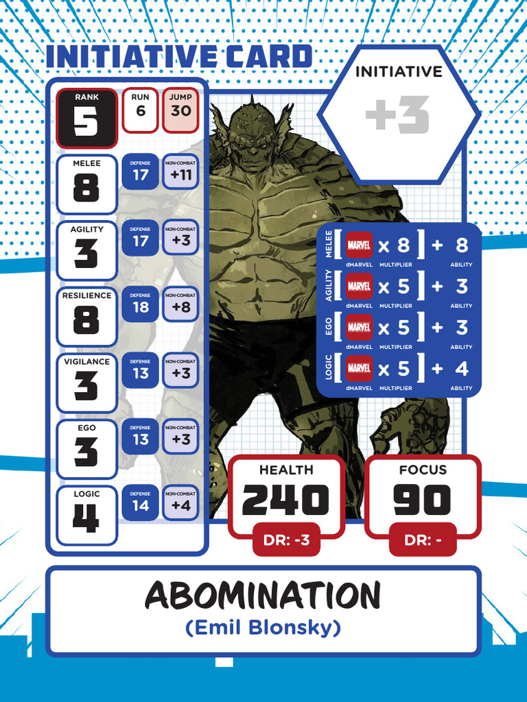 Marvel Multiverse RPG Character Stats | PDF | Marvel Entertainment ...