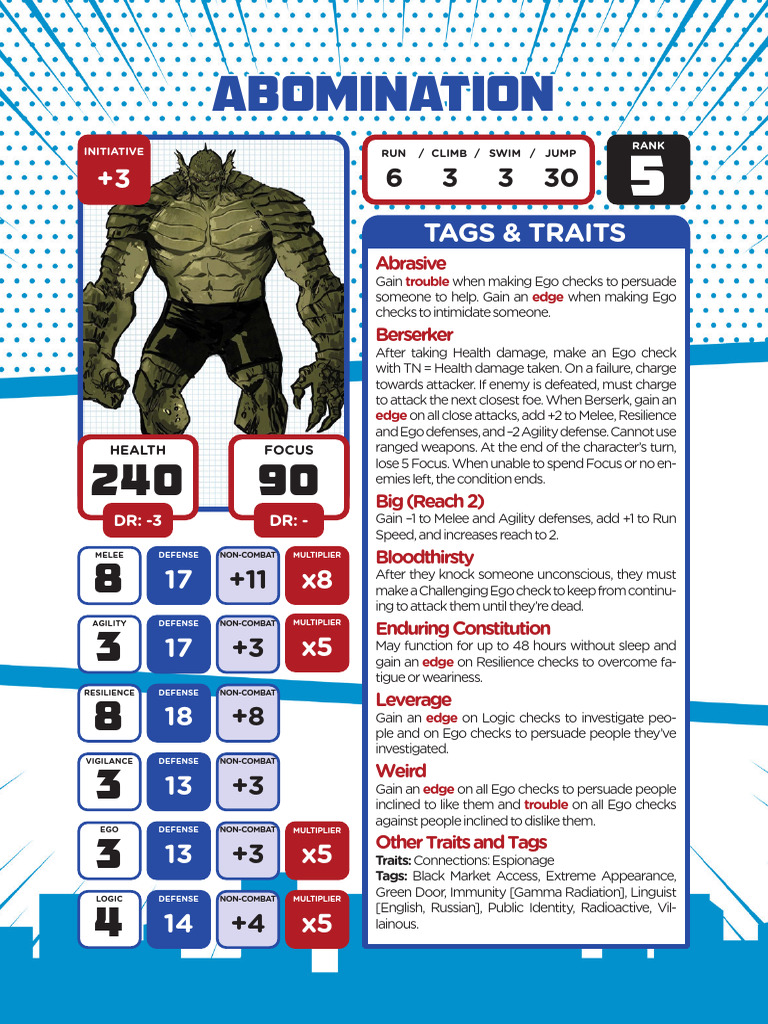 Mmrpg Npc.cards .v2 | PDF