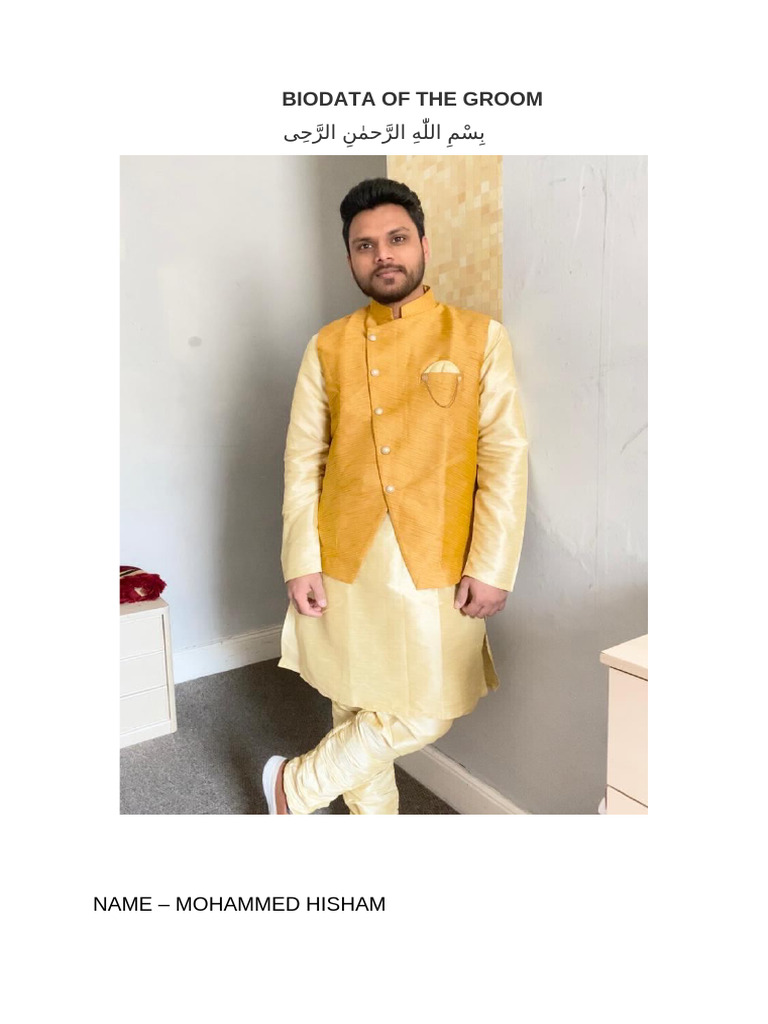 Biodata of The Groom SHORT | PDF