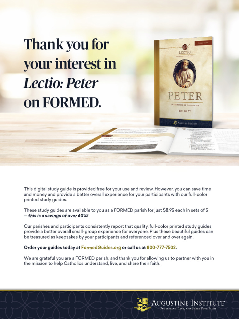 Lectio Peter Study Guide | PDF | Saint Peter | Jesus