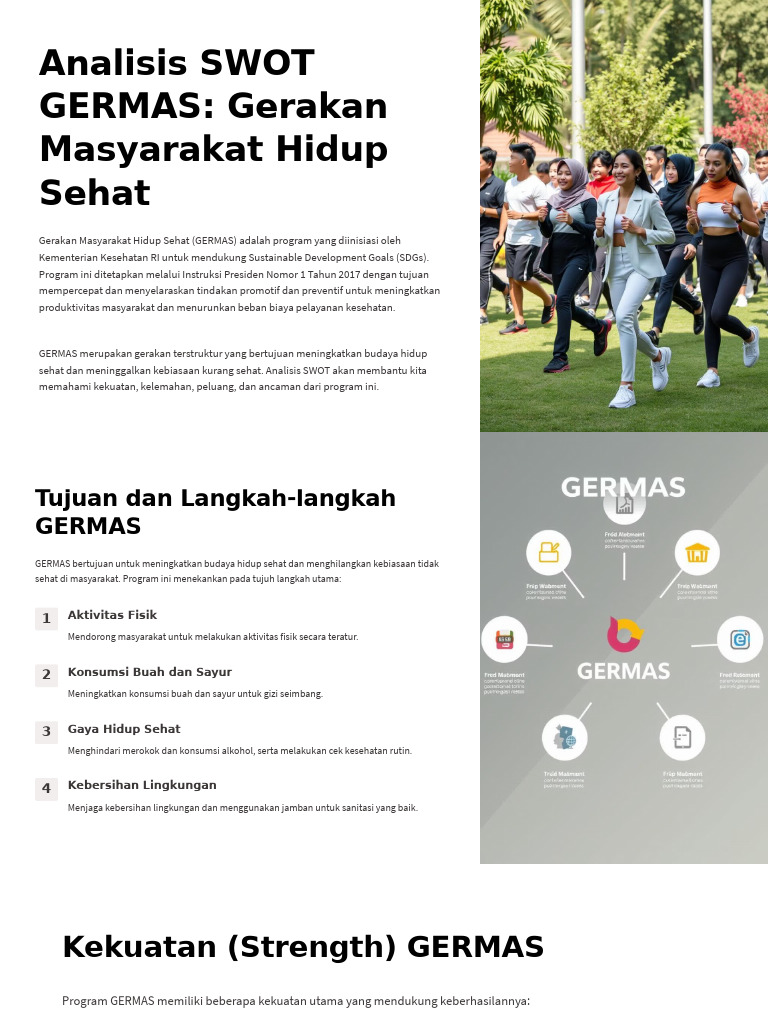 Analisis SWOT GERMAS Gerakan Masyarakat Hidup Sehat | PDF
