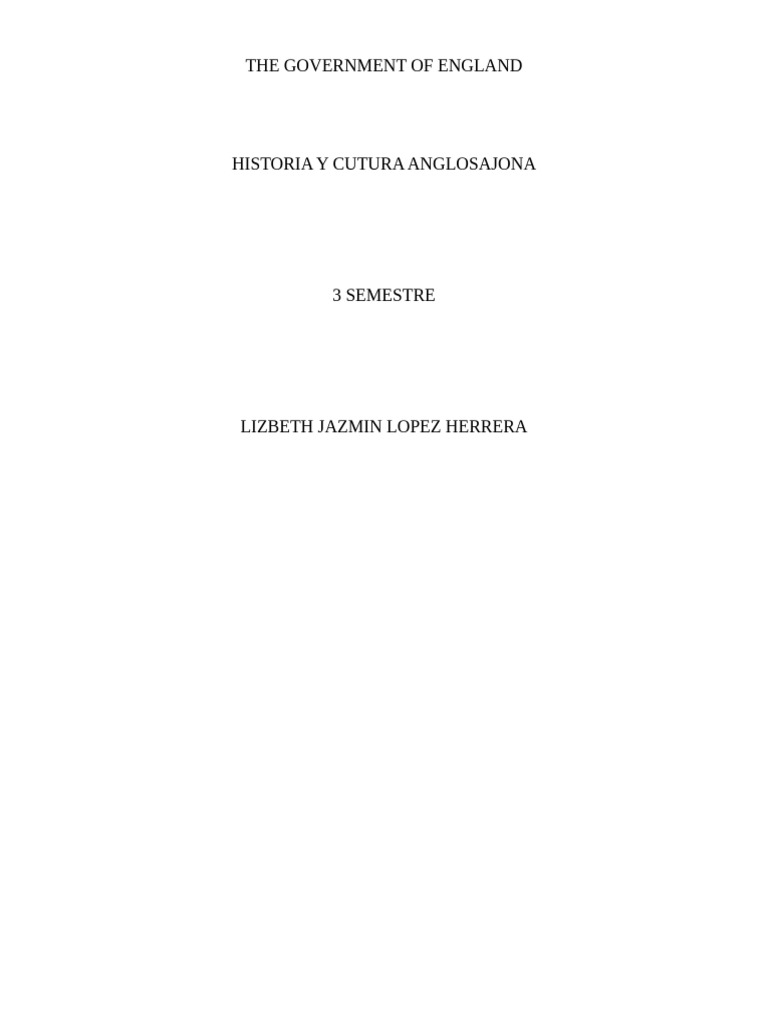 The Government of England | PDF | House Of Commons Of The United ...