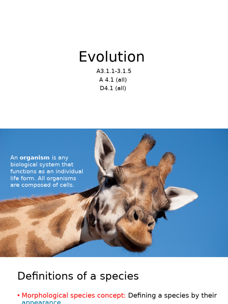 Evolution IB Student Presentation1 | PDF | Species | Natural Selection