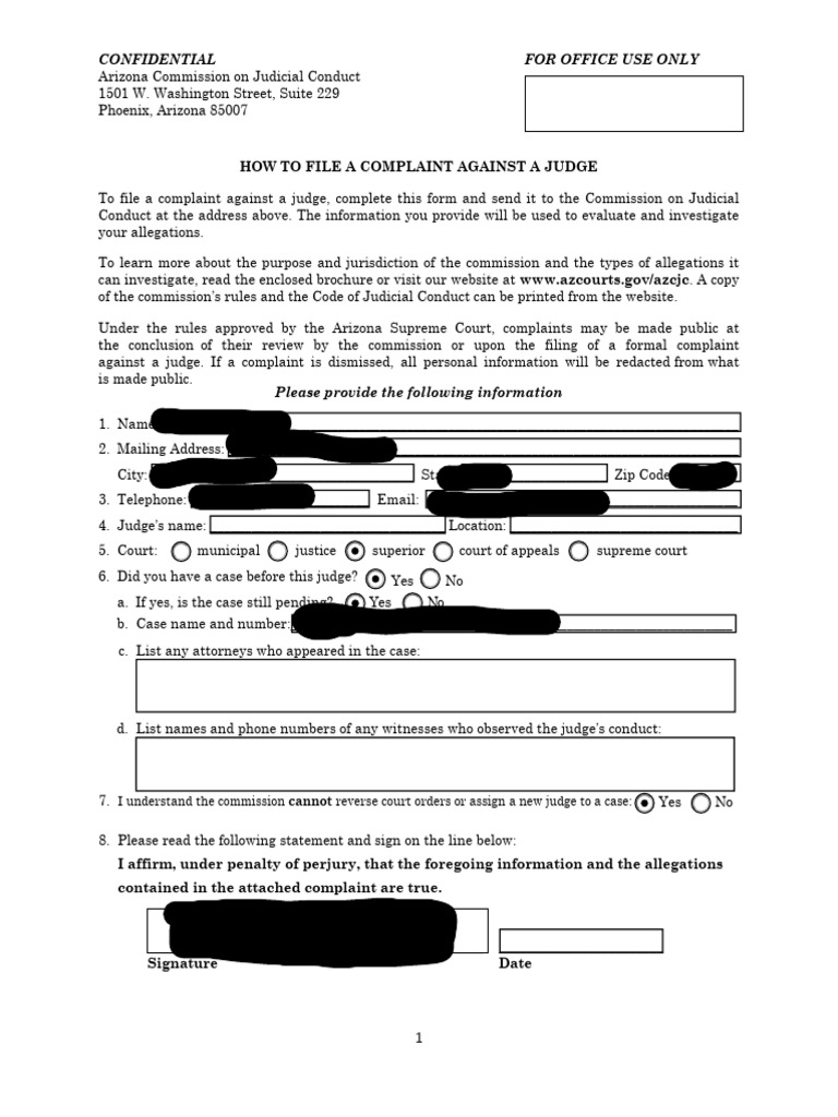 Judge Charlene Jackson Complaints - Maricopa County Family Court | PDF ...
