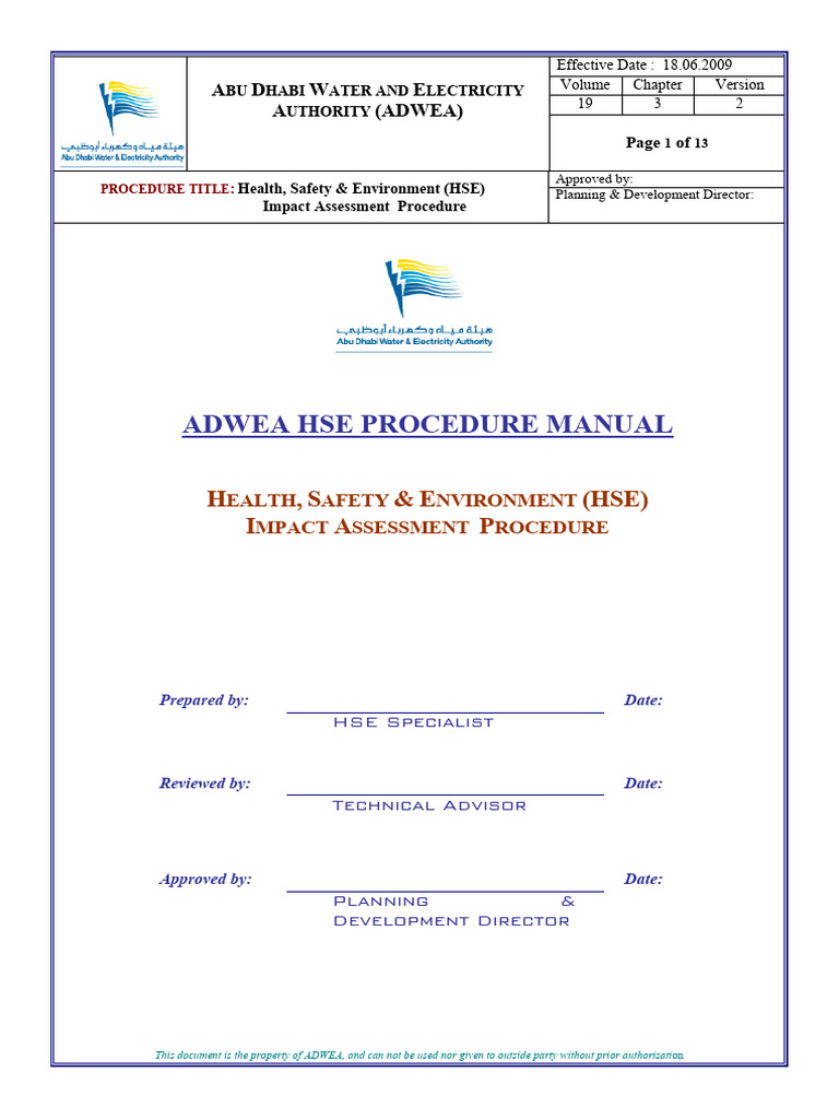 Standard 3 HSE Impact Assessment | PDF | Waste | Water