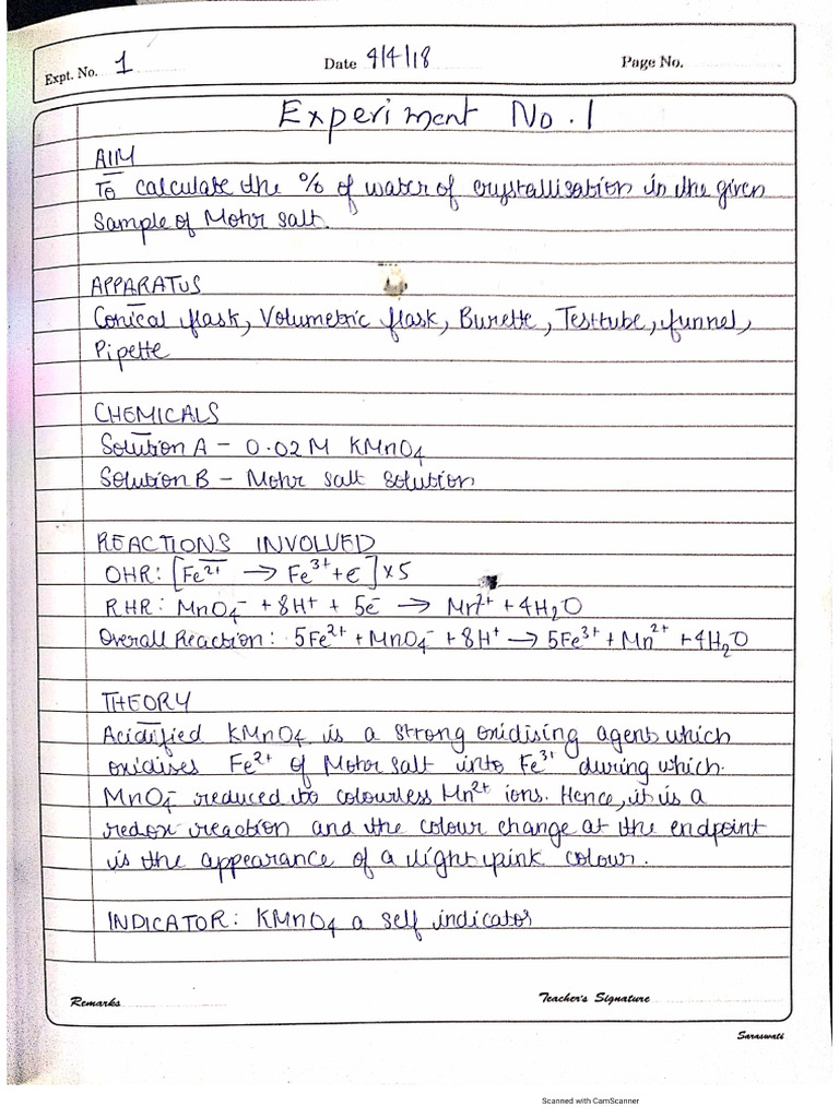 Class Xii Expt 1 | PDF