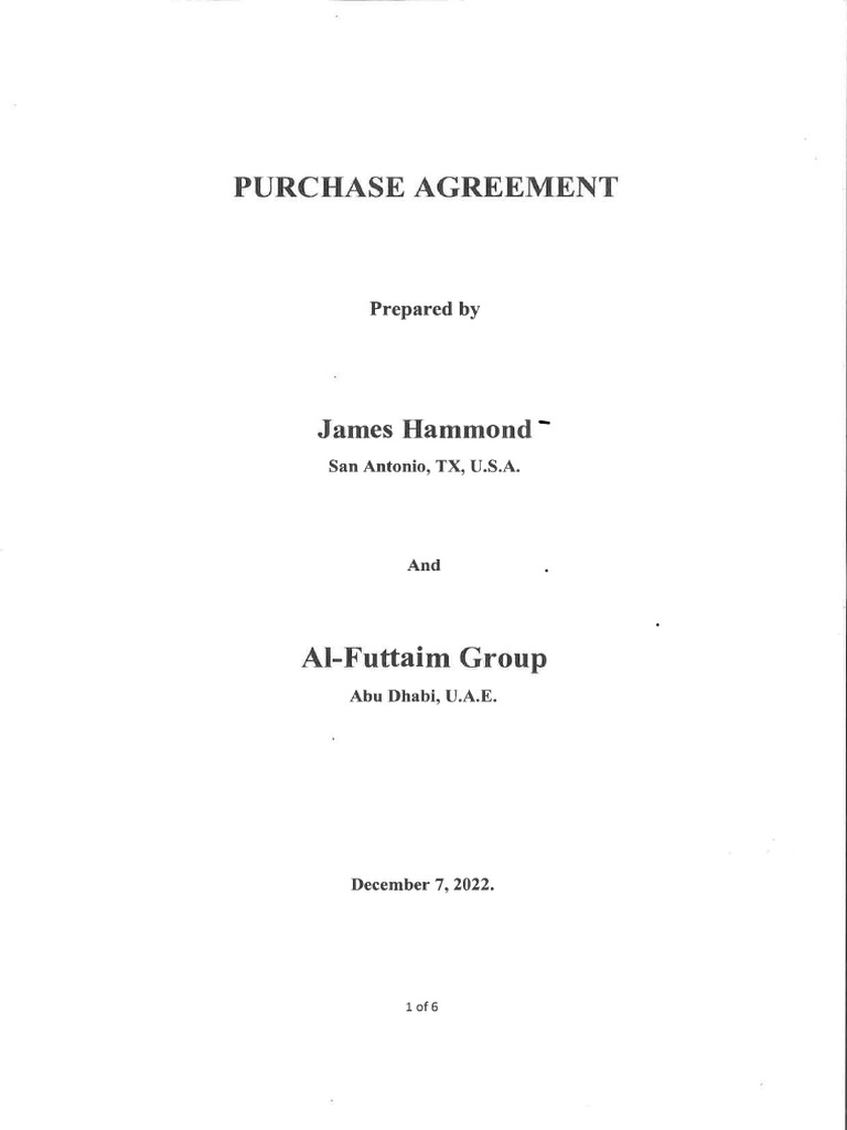 Purchase Agreement - Scan | PDF