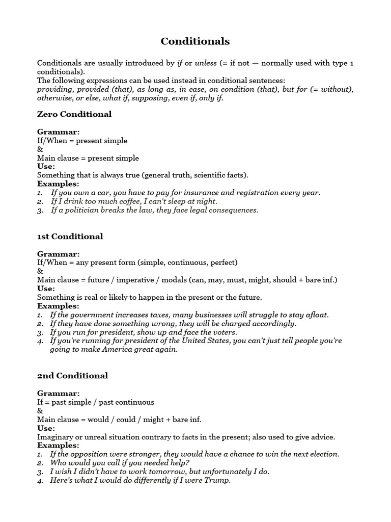 Conditionals | PDF | Grammar | Linguistics