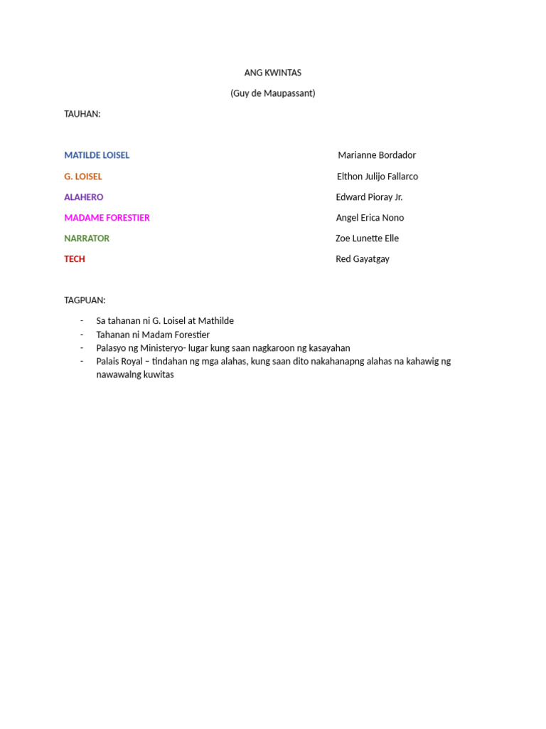 ANG KWINTAS Colored | PDF