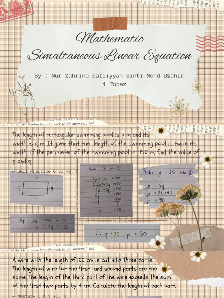 Simultaneous Linear Equations | PDF | Home & Garden
