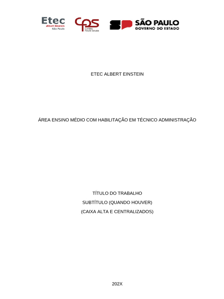 Modelo Parte Escrita TCC Etec Aeinstein 2023 | PDF | Computadores