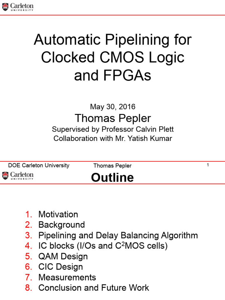 tpepler_defense_presentation | PDF | Field Programmable Gate Array | Cmos