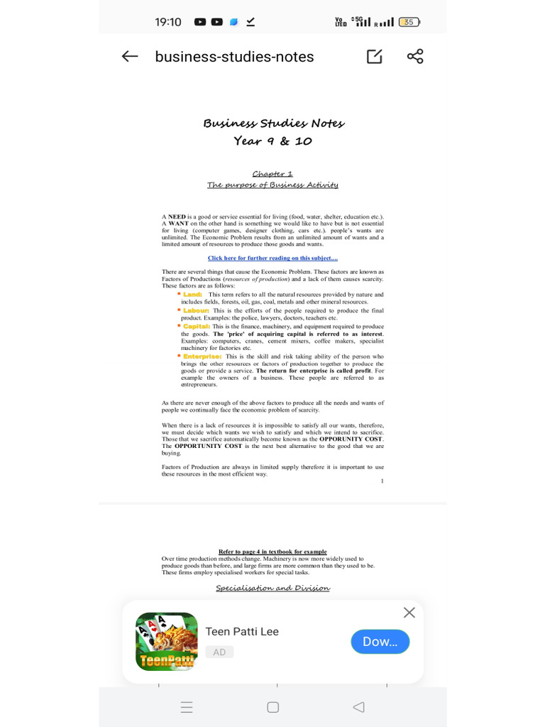Bussiness NOTES | PDF