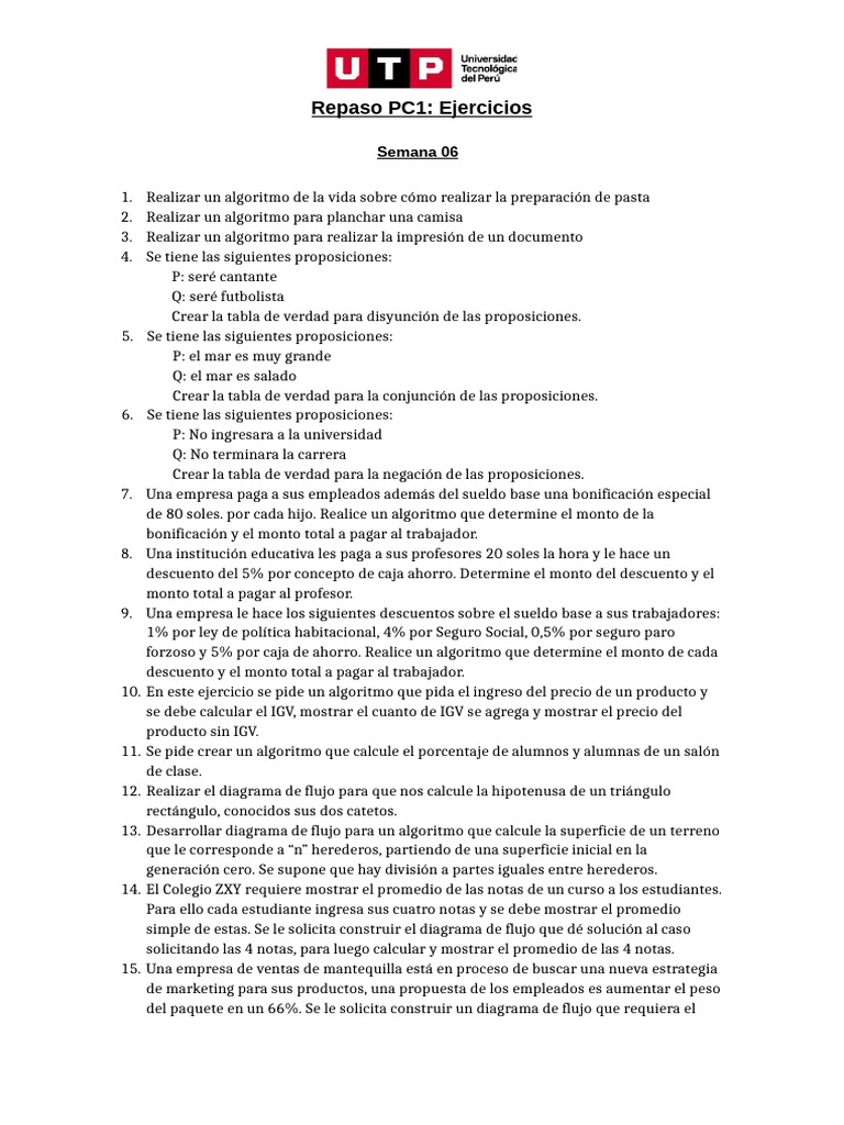 Repaso Ejercicios PC1 | PDF | Crecimiento personal y profesional | Negocios