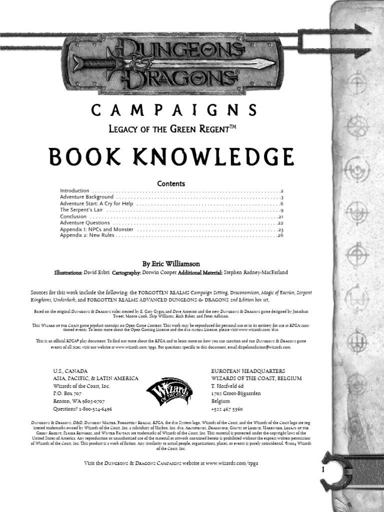 LGR13 - Book Knowledge | PDF | Dungeons & Dragons | Wizards Of The Coast